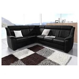 Sit & More Ecksofa SIT & MORE "Basel L-Form", schwarz, B:261cm H:98cm T:211cm, Altara Nubuck, Luxus-Microfaser (100% Polyester;PRIMABELLE-Microfaser, Luxus-Microfaser (100% Polyester;SOFTLUX-Kunstleder;NaturLEDER (echtes Rindsleder), Sofas, Ecksofa, wahlweise mit Relaxfunktion