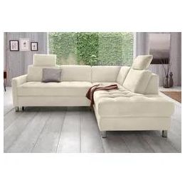 Sit & More Ecksofa SIT & MORE "Pablo L-Form", beige (creme), B:233cm H:78cm T:196cm, Struktur fein (100% Polyester);Struktur (100% Polyester), Sofas, Ecksofa, wahlweise mit Bettfunktion