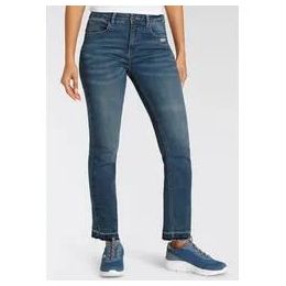 7/8-Jeans Kangaroos "CULOTTE-JEANS", Damen, Gr. 32, N-Gr, blau (blau used), Denim/Jeans, Obermaterial: 69% Baumwolle, 30% Polyester, 1% Elasthan, Abriebeffekte, Destroyed-Effekte, Basic, regular fit 7/8-L&auml;nge, Jeans, gerade Passform, modische Abriebeffekte, normale Leibh&ouml;he