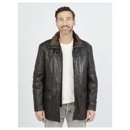 Lederjacke JCC "JCC-09-703", Herren, Gr. 54, braun (schwarz braun), Obermaterial: 100% Lammleder; Futter: 100% Baumwolle; &Auml;rmelfutter: 100% Polyester, Jacken