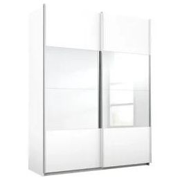 Schwebet&uuml;renschrank Rauch "Quadra", wei&szlig; (wei&szlig;, spiegel), B:181cm H:230cm T:62cm, Holzwerkstoff, Schr&auml;nke, Schwebet&uuml;renschrank, mit Spiegelelementen
