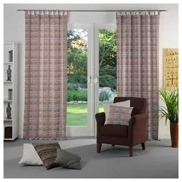 Vorhang WIRTH "Laufenberg" Gr. 2, rot (apricot), B:132cm H:145cm, Jacquard, Baumwolle, Polyester, Gardinen