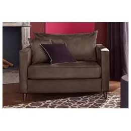 Sessel Home Affaire "Renesse", grau (taupe), B:92cm H:74cm T:90cm, Luxus-Microfaser ALTARA NUBUCK (100% Polyester);Samtvelours 100% Polyester, Sessel, Sessel, lose Kissen, Keder an Sitzkissen