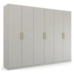 Kleiderschrank Rauch "Dreht&uuml;renschrank Schrank Garderobe Ankleide SKANDI BY QUADRA SPIN", grau (seidengrau), B:271cm H:210cm T:54cm, Holzwerkstoff, Schr&auml;nke, Kleiderschrank, im Landhaus-Stil mit Massivholzgriffen aus Wildeiche