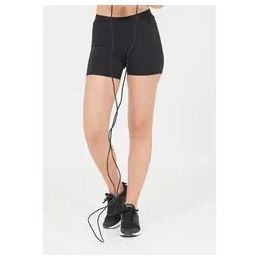 Funktionstights Endurance "MAHANA SHORT", Damen, Gr. 40, EURO-Gr&ouml;&szlig;en, schwarz, 90% Polyester, 10% Elasthan, bedruckt, unifarben, kurz, Hosen, mit innovativer QUICK DRY Technologie