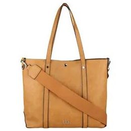 Umh&auml;ngetasche "Ela", Damen, Gr. B/H/T: 40cm x 31cm x 11cm onesize, braun (cognac), Lederimitat, Collezione Alessandro, Taschen Umh&auml;ngetasche, schlichtes Design