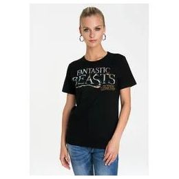 T-Shirt logoshirt "Fantastic Beasts Logo", Damen, Gr. L, schwarz, 100% Baumwolle, bedruckt, normal, Rundhals, Shirts T-Shirt, mit lizenziertem Originaldesign