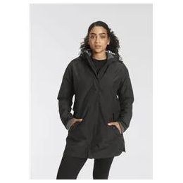 3-in-1-Funktionsparka Polarino, Damen, Gr. 48, schwarz, Obermaterial: 100% Polyester. Futter: 100% Polyester. Innenjacke: 100% Polyester, unifarben, mit verstellbarem Klettverschluss, Jacken Parka, atmungsaktiv, winddicht, wasserdicht, mit 2-Wege-Rei&szlig;verschluss