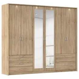 Dreht&uuml;renschrank Rauch "Kleiderschrank Schrank Garderobe W&auml;scheschrank WILDBERG", braun (eiche sonoma), B:275cm H:231cm T:58cm, Holzwerkstoff, Schr&auml;nke, Dreht&uuml;renschrank, mit 6 Schubladen, obere Schublade mit Holz-Einteilung MADE IN GERMANY