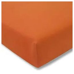 Bettlaken Estella "Feinjersey", orange (terrakotta), B:200cm L:200cm, Jersey, Obermaterial: 100% Baumwolle, Bettlaken, Bettlaken, Rundumgummi