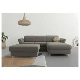 Sit & More Ecksofa SIT & MORE "Apulia L-Form", braun (schlamm), B:250cm H:78cm T:185cm, Webstoff (100% Polyester);Struktur weich (90% Polyester, 10% Polyamid);Luxus-Microfaser Euphoria (100% Polyester);Samtoptik (100% Polyester), Sofas, Ecksofa, wahlweise Bettfunktion, Bettkasten und Kopf- und Armteilverstellung