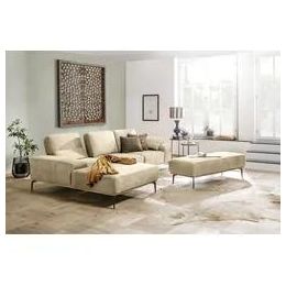 Ecksofa W.Schillig "run, Designsofa mit tollem Sitzkomfort, L-Form", beige (sahara s37), B:299cm H:88cm T:178cm, Longlife Xtra-Leder Z73: Naturwalkleder der Luxusklasse aus den erlesensten Rohh&auml;uten. Hautst&auml;rke 1, 1 &ndash; 1, 3 mm;ROHLEDER Jacquard-Flachgewebe Q2 W60 (63% Polyester, 37% Polyacryl);ROHLEDER Chenille-Flachgewebe Q2 W77 (68% Polyacryl, 32% Polyester);Stoff S37 (100% Polyester), Sofas, Eck