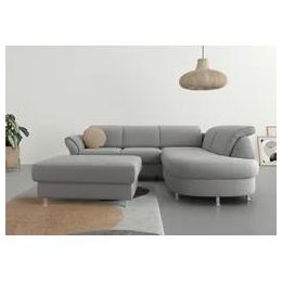 Sit & More Ecksofa SIT & MORE "Apulia L-Form", grau, B:250cm H:78cm T:212cm, Webstoff (100% Polyester);Struktur weich (90% Polyester, 10% Polyamid);Luxus-Micofaser Euphoria (100% Polyester);Samtoptik (100% Polyester), Sofas, Ecksofa, wahlweise Bettfunktion, Bettkasten und Kopf- und Armteilverstellung