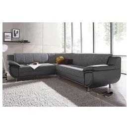 Ecksofa Trendmanufaktur "Rondo 3, zeitlos und modern, im Materialmix, L-Form", grau (dunkelgrau, grau, wei&szlig;), B:267cm H:85cm T:247cm, Primabelle-Microfaser;Kunstleder SOFTLUX / Struktur (77% Polyester; 23% Polyacryl), Sofas, Ecksofa, wahlweise Federkern f&uuml;r hohen Sitzkomfort, wahlweise Bettfunktion