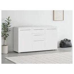 Kommode OTTO HOME "Piano", wei&szlig; (wei&szlig; hochglanz), B:180cm H:84,6cm T:45,2cm, Holzwerkstoff, Sideboards, Kommode, UV lackiert, Soft-Close Funktion