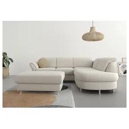 Sit & More Ecksofa SIT & MORE "Apulia L-Form", beige (creme), B:250cm H:78cm T:212cm, Webstoff (100% Polyester);Struktur weich (90% Polyester, 10% Polyamid);Luxus-Micofaser Euphoria (100% Polyester);Samtoptik (100% Polyester), Sofas, Ecksofa, wahlweise Bettfunktion, Bettkasten und Kopf- und Armteilverstellung