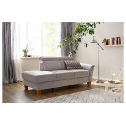 Recamiere Home Affaire "Conville", braun (latte), B:194cm H:84cm T:93cm, 100% Polyester, Sofas, Recamiere, incl. Kopfteilverstellung, Federkern, wahlweise mit Bettkasten
