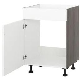 Sp&uuml;lenunterschrank KOCHSTATION "KS-Trea SPBL60", wei&szlig; (wei&szlig;, eichefarben grau), B:60cm H:75cm T:56cm, Schr&auml;nke, Breite 60 cm, H&ouml;he 75 cm
