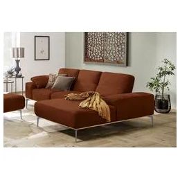 Ecksofa W.Schillig "run, Designsofa mit tollem Sitzkomfort, bequem, L-Form", orange (terracotta w82), B:279cm H:88cm T:178cm, Longlife Xtra-Leder Z73: Naturwalkleder der Luxusklasse aus den erlesensten Rohh&auml;uten. Hautst&auml;rke 1, 1 &ndash; 1, 3 mm;ROHLEDER Jacquard-Flachgewebe Q2 W60 (63% Polyester, 37% Polyacryl);ROHLEDER Chenille-Flachgewebe Q2 W77 (68% Polyacryl, 32% Polyester);Stoff S37 (100% Polyester
