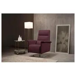 Sessel Egoitaliano "Kelly Designsessel, Clubsessel & Relaxsessel, bequem, zeitlos elegant", lila (plum), B:83cm H:105cm T:92cm, Sessel, Sessel, drehbar, manuelle Relaxfunktion mit Push-Back-Mechanismus
