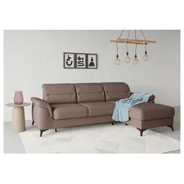Sit & More Ecksofa SIT & MORE "Sinatra L-Form", braun (espresso), B:258cm H:85cm T:170cm, 98% Polyester, 2% Polyamid, Sofas, Ecksofa, mit Recamiere, optional mit Kopfteilverstellung und Armteilfunktion