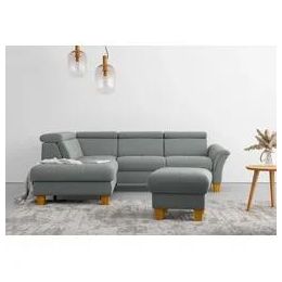 Ecksofa Home Affaire "Lindgren L-Form", grau, B:249cm H:84cm T:217cm, 100% Polyester, Sofas, Ecksofa, wahlweise mit TV-Funktion, Stauraum und Kopfteilverstellung