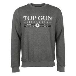 Sweater Top Gun "TG202011129", Herren, Gr. XXXL, grau (charcoal), Obermaterial: 50% Baumwolle, 50% Polyester, Sweatshirts Sweater