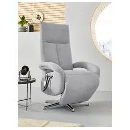 Sit & More TV-Sessel SIT & MORE "Tycoon mit Kopfteilverstellung und 360 Drehfunktion", silber, B:74cm H:117cm T:85cm, 90%Polyester, 10%Polyamid, Sessel, wahlweise manuell oder elektrischer Funktion, auch mit Akku (kabellos)