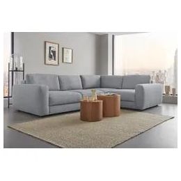 Ecksofa Home Affaire "Bloomfield, Breite 304cm, Mega Polsterecke mit viel Platz, L-Form", grau (antarctica), B:304cm H:84cm T:224cm, 100% Polyester, Sofas, Ecksofa, extra tiefe Sitzfl&auml;che, wahlweise mit Sitztiefenverstellung