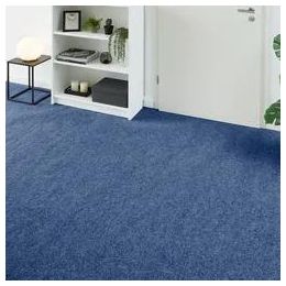 Teppichboden ANDIAMO "Milo, Nadelfilz, Gesamth&ouml;he 2,5 mm, Made in Belgium", blau, B:200cm L:500cm, Polyester, Polypropylen (PP), Teppiche, Uni Farben, Breite 100 cm oder 200 cm, Wohnzimmer, strapazierf&auml;hig