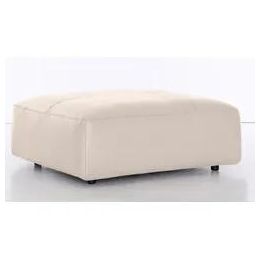 Hocker Musterring "LUCIA", beige (beige bax), B:120cm H:43cm T:120cm, Flachgewebe VALMONT (60% Baumwolle/40% Leinen);Leder PURO, pigmentiertes Leder;Microfaser CRONA (100% Polyester);Flachgewebe FLORIS (100% Polyester);Leder BAX, pigmentiertes Leder, Hocker, Hocker