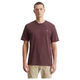 Marc O'Polo T-Shirt MARC O'POLO, Herren, Gr. L, rot (schwarz romance), Jersey, Obermaterial: 100% Baumwolle, Basic, Rundhals, Shirts T-Shirt, Logo-T-Shirt aus Bio-Baumwolle, Topseller