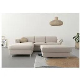 Sit & More Ecksofa SIT & MORE "Apulia L-Form", grau (elephant), B:250cm H:78cm T:185cm, Webstoff (100% Polyester);Struktur weich (90% Polyester, 10% Polyamid);Luxus-Microfaser Euphoria (100% Polyester);Samtoptik (100% Polyester), Sofas, Ecksofa, wahlweise Bettfunktion, Bettkasten und Kopf- und Armteilverstellung