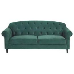 2-Sitzer "Carla", gr&uuml;n, B:212cm H:87cm T:89cm, Samtvelours (100% Polyester), ATLANTIC HOME COLLECTION, Sofas, in Samtverloursbezug, mit Stauraum unter der Sitzfl&auml;che