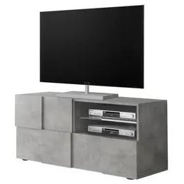 Lowboard Home Affaire "Dama Breite 121 cm, TV-Board 1 T&uuml;r, 1 Schubkasten, TV-Schrank", grau (beton, optik), Sideboards, Lowboard, Front in 3D-Optik, grifflos, verschiedene Farben