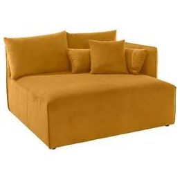 Ottomane OTTO HOME "N&ouml;re", gelb (curry), B:138cm H:86cm T:128cm, 100% Polyester, Sofas, Ottomane, kurzes Lounge-Modul - zum Zusammenstellen, Breite 138 cm, Tiefe 128 cm