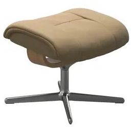 Fu&szlig;hocker stressless "Mayfair", beige (sand paloma), B:55cm H:41cm T:39cm, Leder PALOMA: PALOMA ist ein durchgef&auml;rbtes Semianilin-M&ouml;belleder mit nat&uuml;rlicher Narbung., Hocker, Fu&szlig;hocker, mit Cross Base, Gr&ouml;&szlig;e S, M & L, Holzakzent Eiche