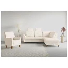 Sit & More Ecksofa SIT & MORE "G&ouml;teborg", beige (creme), B:250cm H:90cm T:226cm, Sofas, Ecksofa, inkl. Sitztiefenverstellung, wahlweise mit Bettfunktion & Bettkasten