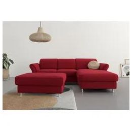 Sit & More Ecksofa SIT & MORE "Apulia L-Form", rot, B:250cm H:78cm T:185cm, Webstoff (100% Polyester);Struktur weich (90% Polyester, 10% Polyamid);Luxus-Microfaser Euphoria (100% Polyester);Samtoptik (100% Polyester), Sofas, Ecksofa, wahlweise Bettfunktion, Bettkasten und Kopf- und Armteilverstellung