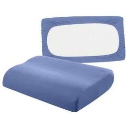 Kissenbezug bellana "Universal Jersey", blau (mittelblau), B:80cm L:40cm, Feinjersey, Obermaterial: 95% Baumwolle, 5% Elasthan, Kissenbez&uuml;ge, Kissenbezug, passend f&uuml;r Nackenst&uuml;tzkissen