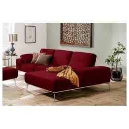 Ecksofa W.Schillig "run, Designsofa, bequem, L-Form", rot (merlot w82), B:299cm H:88cm T:178cm, Longlife Xtra-Leder Z73: Naturwalkleder der Luxusklasse aus den erlesensten Rohh&auml;uten. Hautst&auml;rke 1, 1 &ndash; 1, 3 mm;ROHLEDER Jacquard-Flachgewebe Q2 W60 (63% Polyester, 37% Polyacryl);ROHLEDER Chenille-Flachgewebe Q2 W77 (68% Polyacryl, 32% Polyester);Stoff S37 (100% Polyester), Sofas, Ecksofa, mit elegant