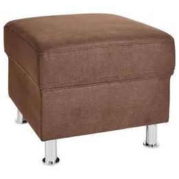 Sit & More Hocker SIT & MORE "Top Ascara", braun, B:55cm H:46cm T:55cm, Luxus-Microfaser (100% Polyester);NaturLeder, Hocker, Polsterhocker