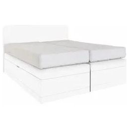 Boxspringbett, wei&szlig;, B:195cm L:212cm, Box und Kopfteil: Microvelours (100% Polyester) oder Kunstleder (Polyurethan);Bezug der Obermatratze: 100% Polyester, Westfalia Schlafkomfort, Komplettbetten, Boxspringbett, wahlweise mit Bettkasten