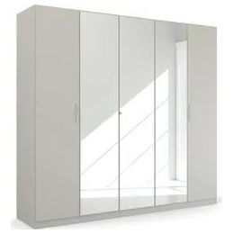 Dreht&uuml;renschrank Rauch "Kleiderschrank Schrank Garderobe Ankleide PURE BY QUADRA SPIN", grau (seidengrau), B:226cm H:210cm T:54cm, Holzwerkstoff, Schr&auml;nke, Dreht&uuml;renschrank, in puristischem Design mit Griffen in Alufarben MADE IN GERMANY