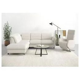 Sit & More Ecksofa SIT & MORE "Grenoble L-Form mit Federkern", beige (creme), B:247cm H:85cm T:222cm, Sofas, Ecksofa, wahlweise mit Bettfunktion, Bettkasten, Arm- und Kopfteilverstellung
