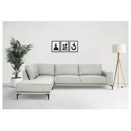 Ecksofa OTTO HOME "OLAND L-Form, B: 289 cm, Skandi-Design", braun (latte), B:289cm H:85cm T:210cm, 100% Polyester, Sofas, Ecksofa, Struktur, Flachgewebe, Luxus-Microfaser, Boucle