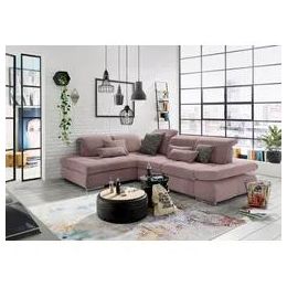 Ecksofa "SO 4100 mit komfortablen Federkern und Kopfteilverstellung", lila (flieder 92), B:291cm H:80cm T:226cm, SET ONE BY Musterring, Sofas, Ecksofa, wahlweise mit Bettfunktion und Sitztiefenverstellung, L-Form