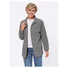 Fleecejacke Casual Looks, Damen, Gr. 36, grau, 100% Polyester, unifarben, l&auml;ssig geschnitten, Jacken Fleecejacke