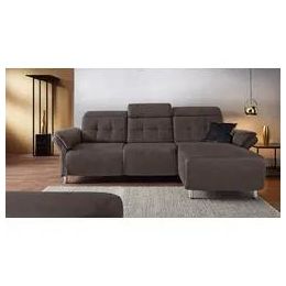 Ecksofa Home Affaire "Manhattan L-Form", braun (espresso), B:270cm H:102cm T:168cm, Kunstleder SOFTLUX;Flachgewebe (100% Polyester);Struktur (100% Polyester), Sofas, Ecksofa, 2 Sitze mit elektrischer Relaxfunktion, verstellbare Armlehnen