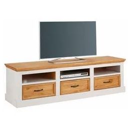 Lowboard OTTO HOME "Selma", wei&szlig; (wei&szlig;, natur), B:170cm H:50cm T:50cm, Sideboards, Lowboard, TV-Kommode, Breite 170 cm, 3 Schubk&auml;sten